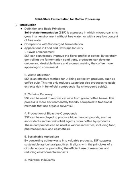 Solid State Fermentation For Coffee Processing Pdf Fermentation Coffee
