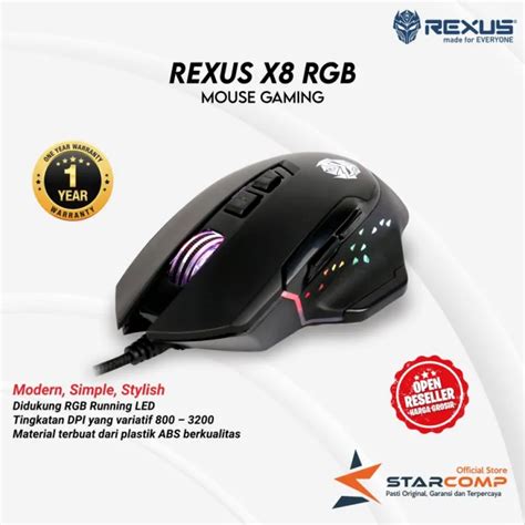 Mouse Gaming Rexus Xierra X8 Rgb X 8 Macro Gaming Mouse Lazada