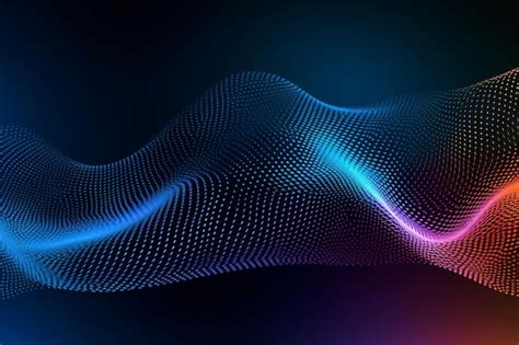 Premium Photo Abstract Waving Particle Technology Background Design Abstract Wave Moving Dots
