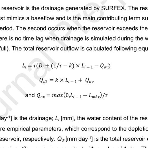 Schematic Diagram Of The Conceptual Reservoir Implementation In The Download Scientific