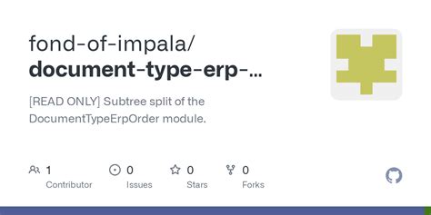 GitHub Fond Of Impala Document Type Erp Order READ ONLY Subtree Split Of The