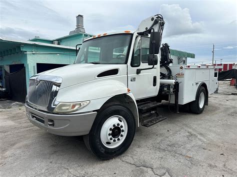 2006 International 4300 Imt 11 76 Knuckleboom Flatbed Utility Truck For Sale 12 089 Hours