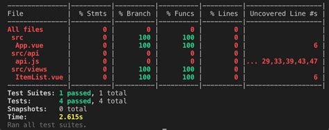 Vuejs How To Make Test Coverage Show All Vue Files In Vue Cli 3 Using Jest Stack Overflow