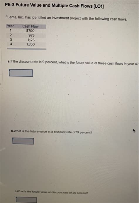 Solved P6 3 Future Value And Multiple Cash Flows L01