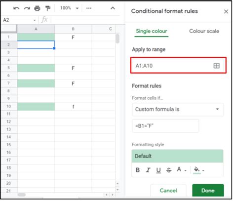 Conditional Formatting In Spreadsheets With Cells From Different Sheets