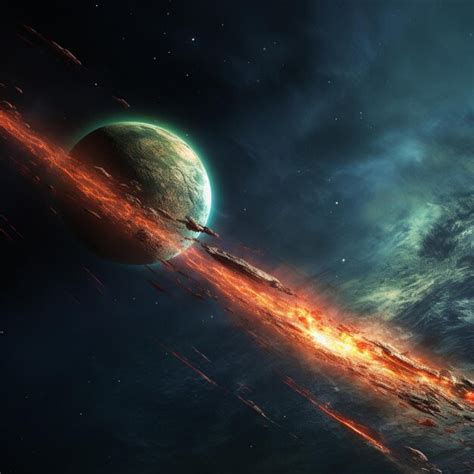 Premium Ai Image A Giant Red Hot Meteor With Long Barreling Beautiful Image Ai Generated Art