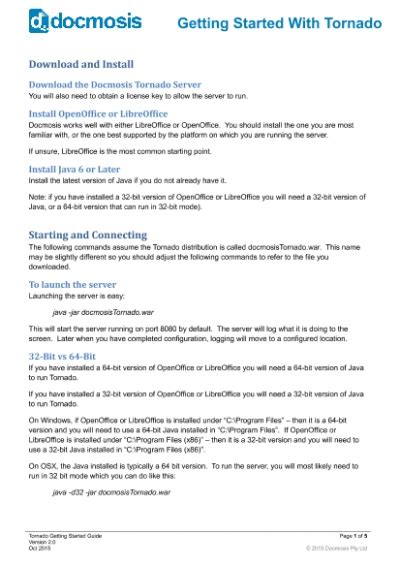 Tornado V Getting Started Guide