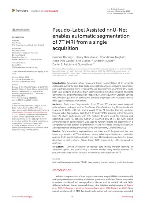 pdf pseudo label assisted nnu net enables automatic segmentation of