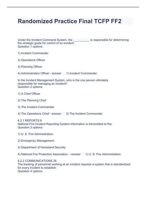 Randomized Practice Final Tcfp Ff2 Questions With Accurate Answers 2024 Tcfp Stuvia Us