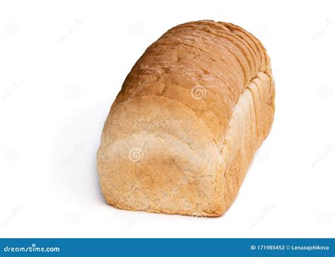 Pan De Trigo Blanco Rebanado Aislado Sobre Fondo Blanco Foto De Archivo
