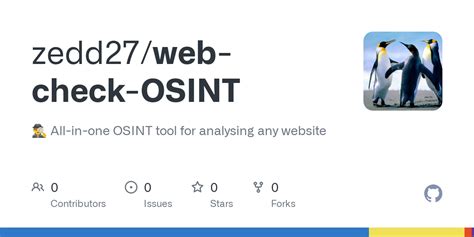 Github Zedd27 Web Check Osint 🕵️‍♂️ All In One Osint Tool For Analysing Any Website