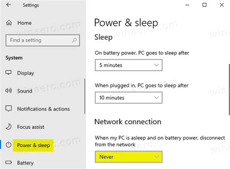 Enable Or Disable Network Connectivity In Standby In Windows 10
