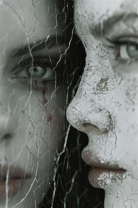 Premium Photo Artistic Rendering Of Two Faces One With Eyes Bleeding And The Other With Eyes