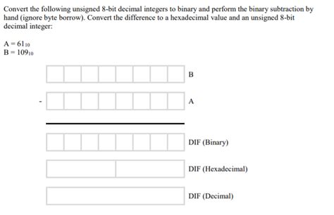 Solved Convert The Following Unsigned 8 Bit Decimal Integers
