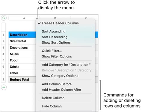 Add Or Remove Rows And Columns In Numbers On Mac Apple Support