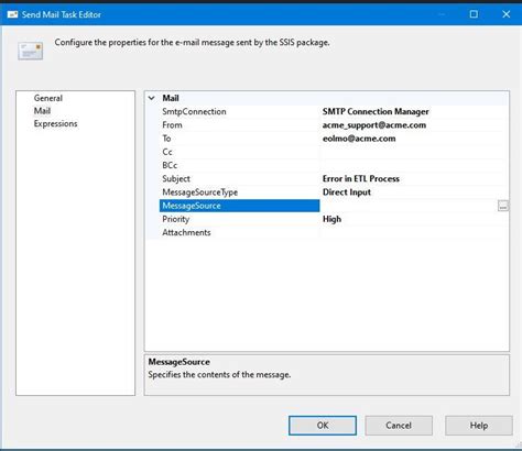 Using A Send Mail Task To Send Out Notifications In Ssis