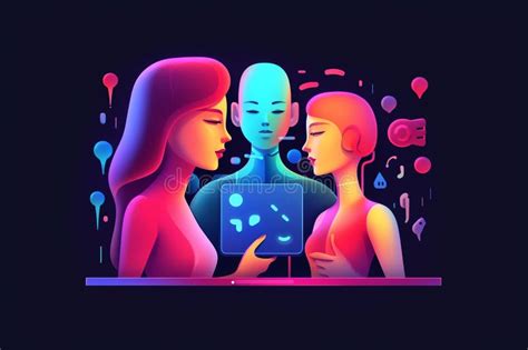 Generative Ai Facial Recognition Technology Concept Stock Illustration