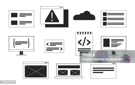 Software Development Black And White 2d Line Cartoon Objects Set Stock Illustration Download