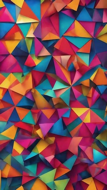 Premium Ai Image Abstract Colorful Triangle Geometric Shapes Mosaic