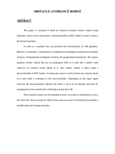 Obstacle Avoidance Robot Using 8051 Pdf