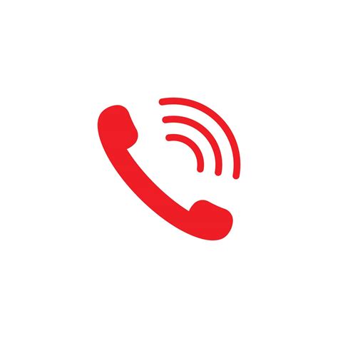 Eps10 Red Vector Phone Call Or Telephone Abstract Icon Isolated On White Background Contact Us