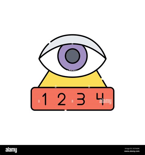 Hide Password Color Line Icon Isolated Vector Element Outline