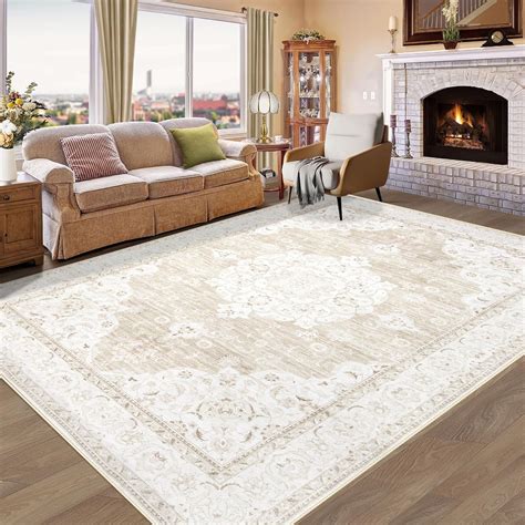Vintage Living Room Area Rug 9x12 Large Machine Washable