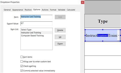 Solved Display Export Value Of Dropdown Instead Of Item Adobe