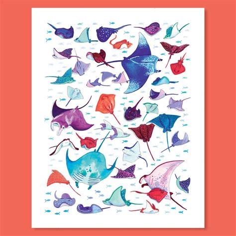 Sting Ray Art Print By Party Mouse Studio