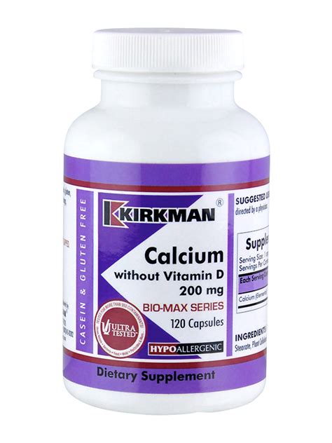 Calcium Bisglycinate 200 Mg Without Vitamin D Hypoallergenic At