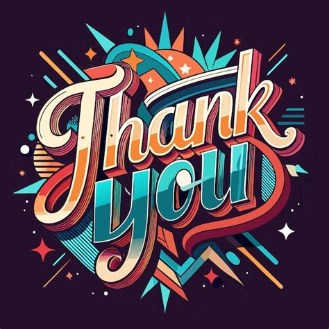 Colorful Thank You Graphic Design With Geometric Shapes Premium Ai