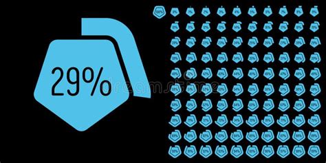 Set Of Pentagon Percentage Diagrams Meters From 0 To 100 Stock Vector Illustration Of Diagram