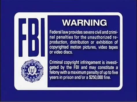 Fbi Warning Dvd Hollywood Pictures Home Video Logo 2000 2001