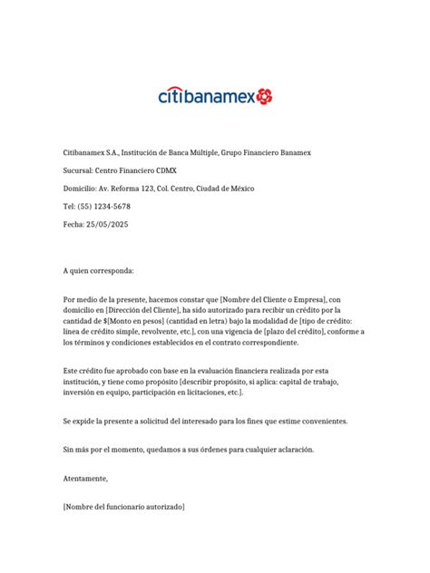 Carta Credito Citibanamex Logo Pdf