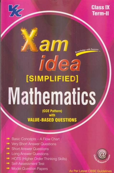 Xam Idea Simplified Mathematics With Value Based Questions Term 2 Class 9 3rd