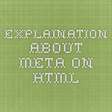 Explaination About Meta On Html Meta Computer Programming Computer