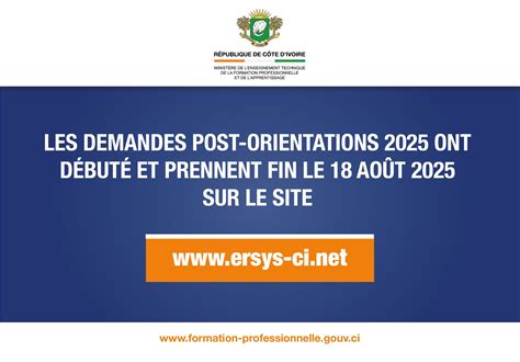 R Sultat R Clamations Orientation En Seconde Consulter Sur Ersys Ci Net Avec Le Matricule