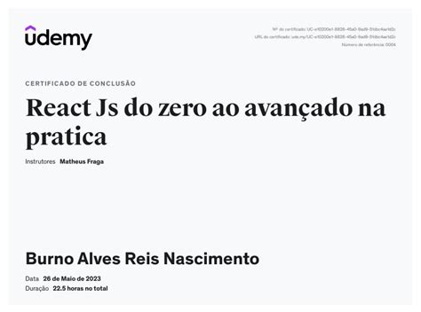 React Reactjs Desenvolvimentoweb Udemy Cursosonline Frontend Bruno Reis