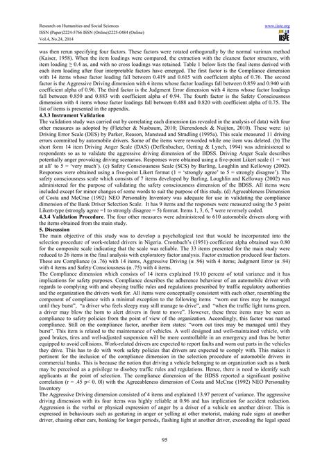 Development And Validation Of A Psychological Scale For Work Related Drivers Pdf