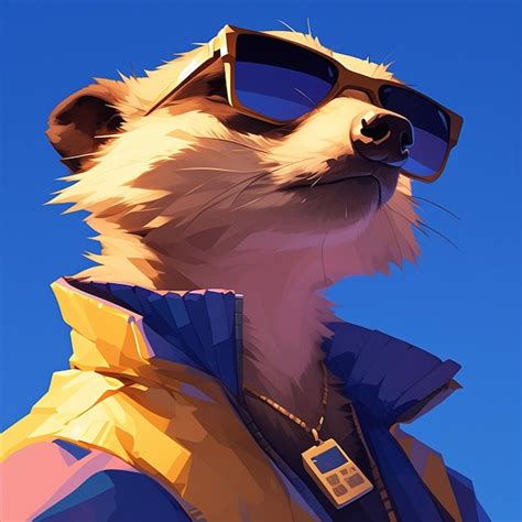 Premium Vector An Agile Meerkat Security Guard Cartoon Style