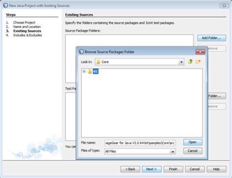 building the core sample with netbeans