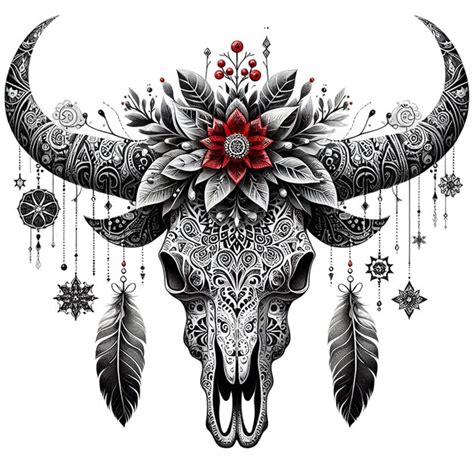 30 000 Tribal Bull Head Tattoo Pictures
