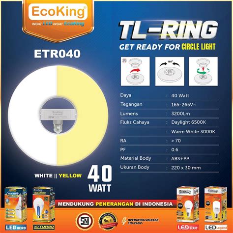 Ecoking Lampu Tl Ring Led Rumah W W Watt E Original Lazada Indonesia