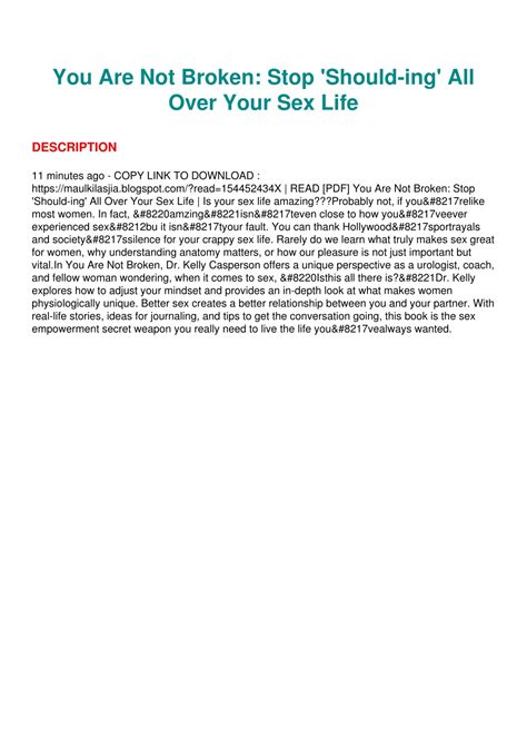PPT READ PDF You Are Not Broken Stop Should Ing All Over Your Sex Life Read PowerPoint