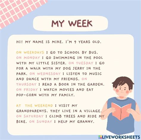 Reading Comprehension Grammar Exercises Prepositions And Present Simple Online Activity For Gr