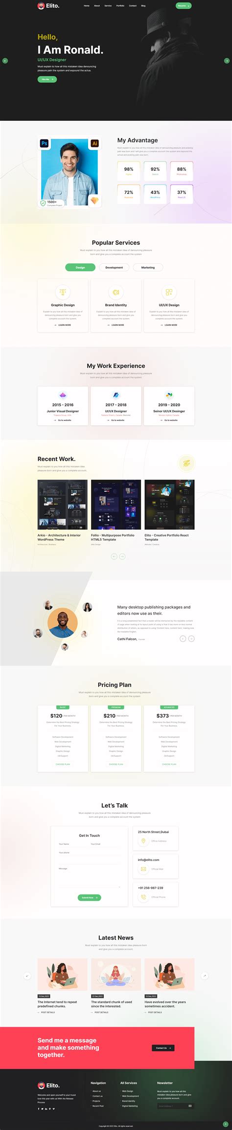 Elito Creative Portfolio React Template