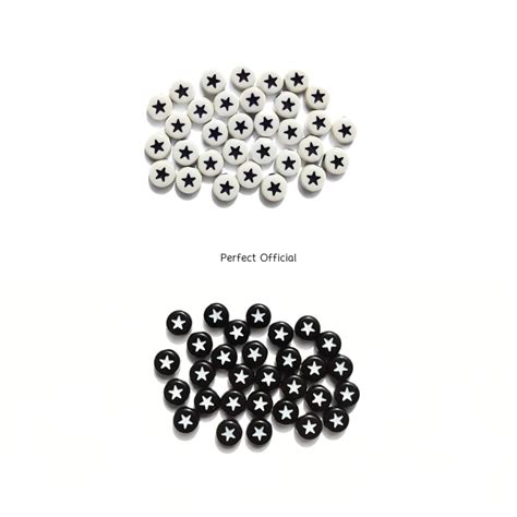 Jual Manik Mote Bintang Bulat Pipih 100 Biji Hitam Putih Shopee