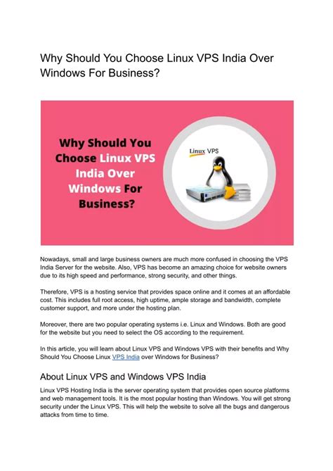 PPT Why Should You Choose Linux VPS India Over Windows For Business PowerPoint Presentation