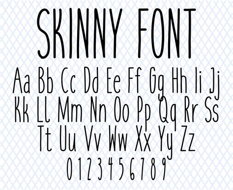 Skinny Font Thin Font Tall Font Tall Skinny Font Ttf Svg Png Files For