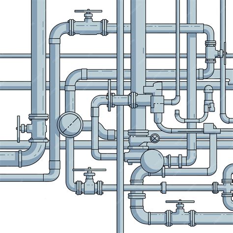 Complex Industrial Piping System Premium Ai Generated Vector